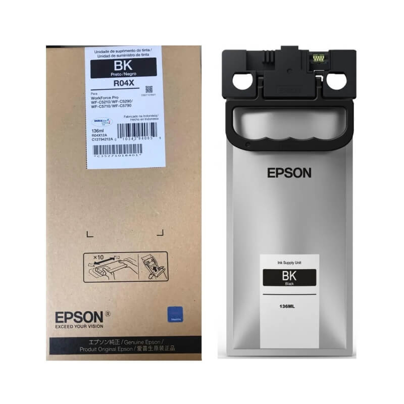 Bolsa De Tinta Epson R04x P/ Workforce Wf C5210/90 & Wf C5710/90 Black ...