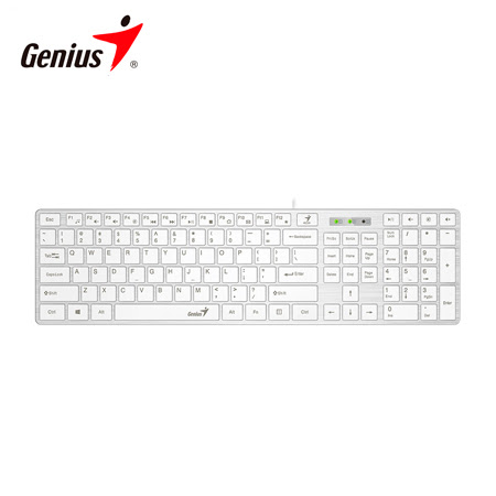 TECLADO GENIUS SLIMSTAR 126 SP USB WHITE - TECNOCOMP
